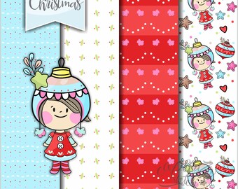 Christmas Digital Papers, Christmas Bells Patterns, COMMERCIAL USE ...