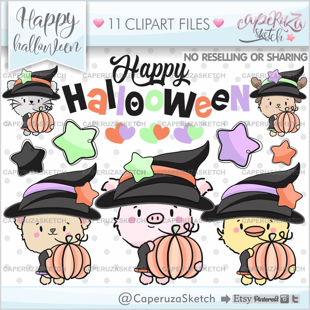 Halloween Clipart,halloween Clip Art, COMMERCIAL USE, Witch Clip Art ...
