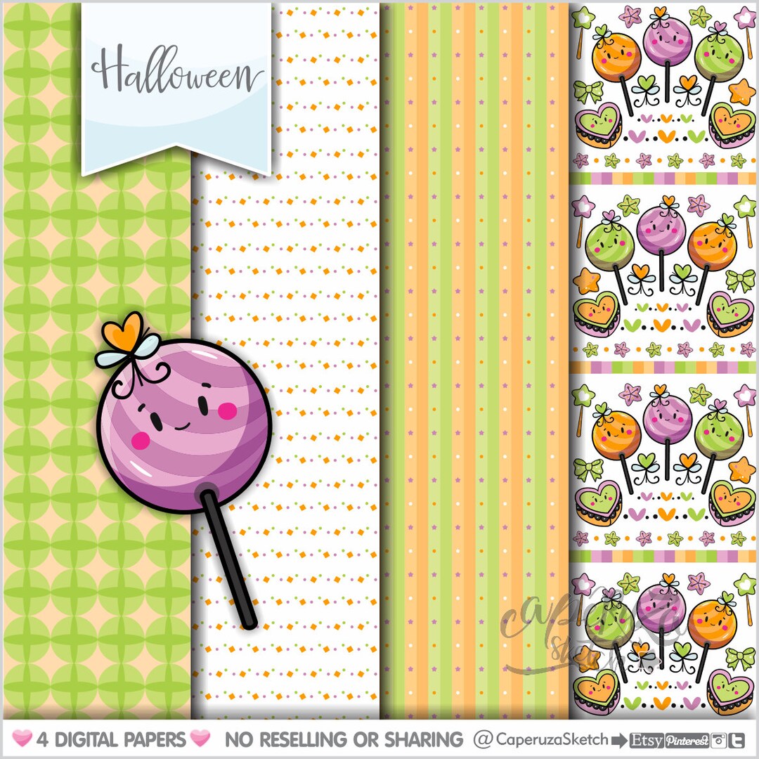 Halloween Digital Papers, Halloween Patterns, COMMERCIAL USE, Halloween ...