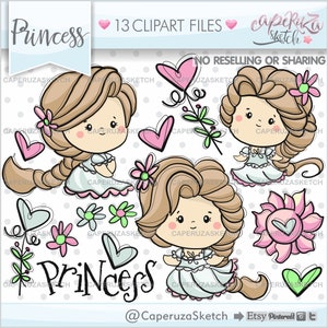 Princess Clip Art COMMERCIAL USE Princesses Clipart - Etsy