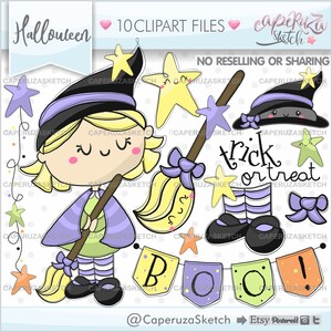 Halloween Clipart, Halloween Graphics, Witch Clipart, COMMERCIAL USE ...
