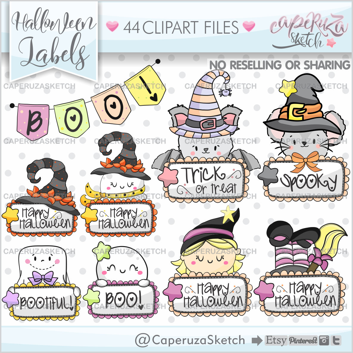 Halloween Labels Halloween Clipart Halloween Graphics - Etsy