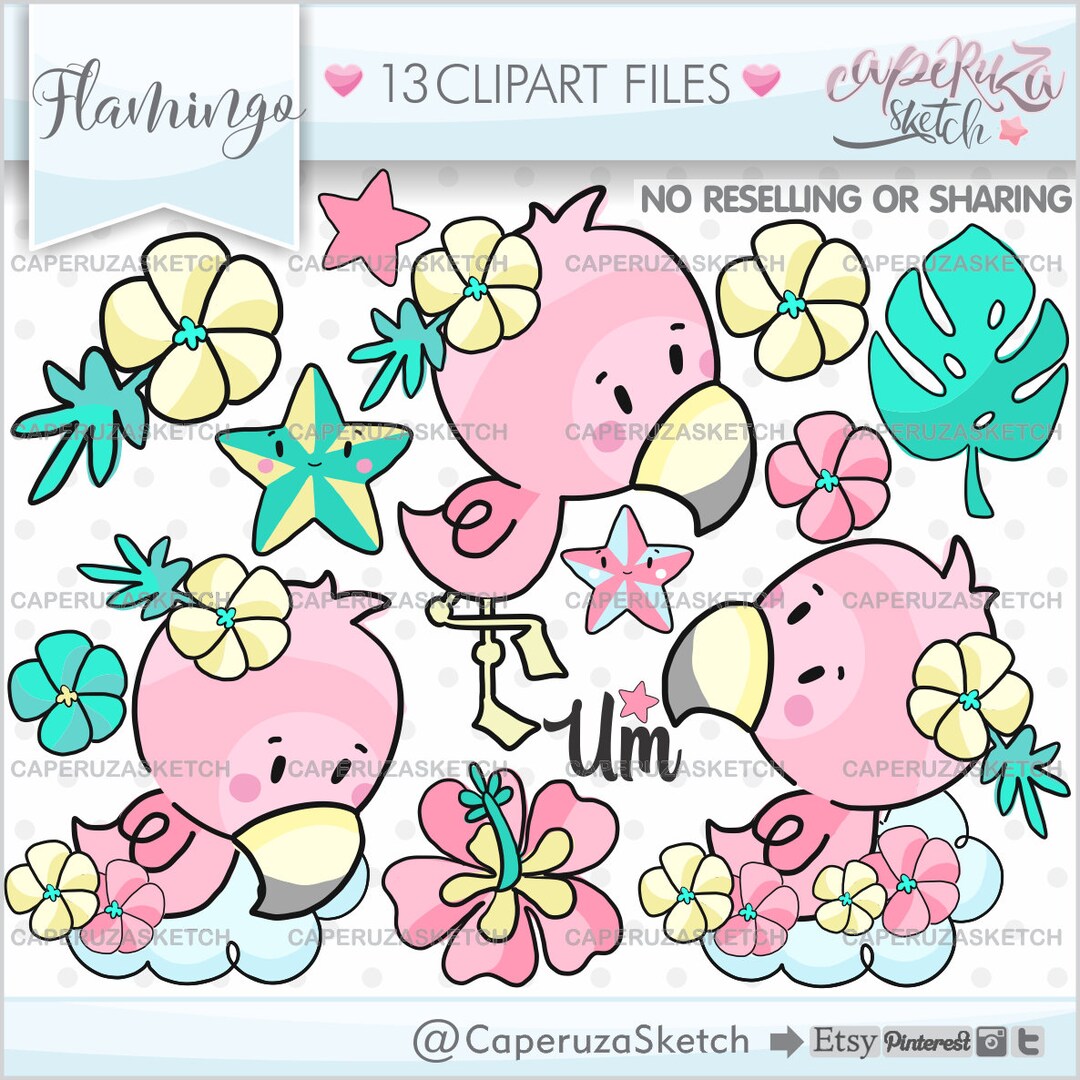 Flamingo Clipart, Flamingo Graphic, COMMERCIAL USE, Flamingo Clip Art ...