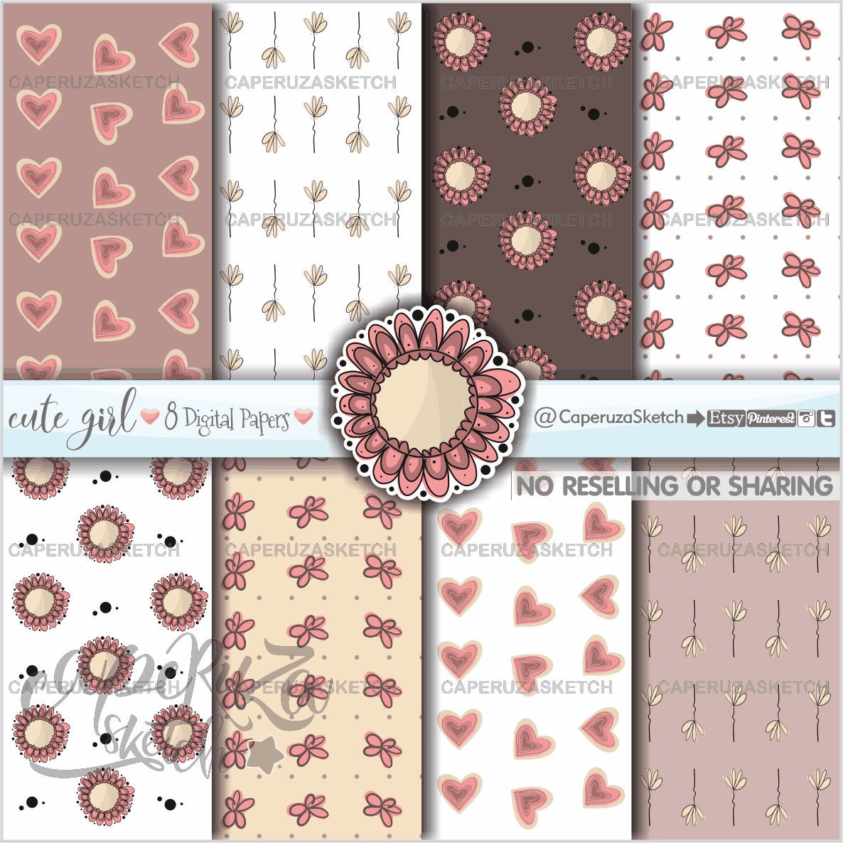 Spring Digital Paper Digital Paper Spring Pattern Flower - Etsy