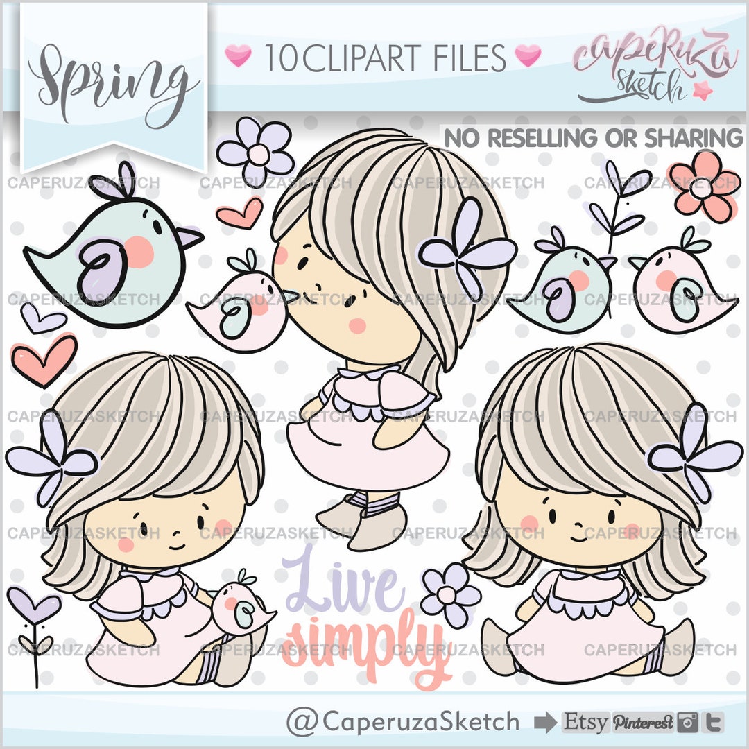 Spring Clipart, Spring Graphics, COMMERCIAL USE, Bird Clipart, Bird ...
