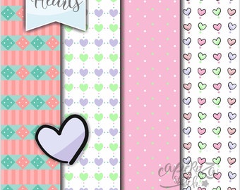 Love Digital Paper COMMERCIAL USE Valentines Day Pattern - Etsy