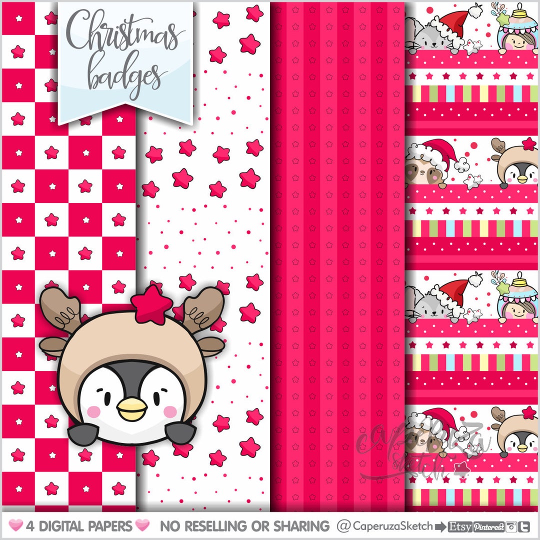 Christmas Digital Papers Christmas Patterns COMMERCIAL USE - Etsy