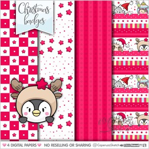 Christmas Digital Papers Christmas Patterns COMMERCIAL USE - Etsy