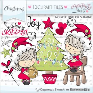 Christmas Clipart, Christmas Graphics, COMMERCIAL USE, Christmas Girl ...
