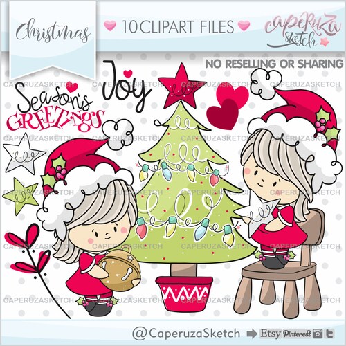 Christmas Clipart Christmas Graphics COMMERCIAL USE - Etsy