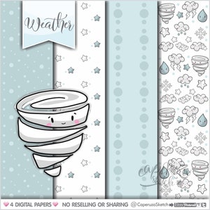 Weather Digital Paper, Weather Pattern, Digital Paper, COMMERCIAL USE ...