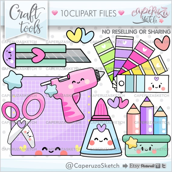 Craft Tools Clipart Scrapbook Clipart Commercial Use Craft Etsy