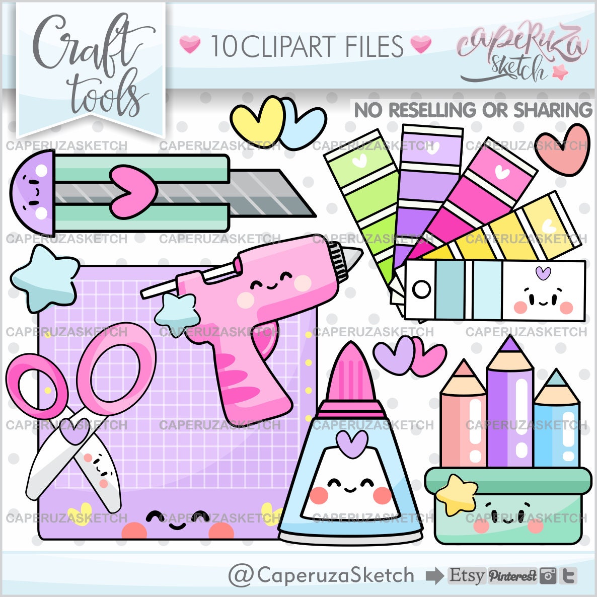 Craft Tools Clipart Scrapbook Clipart COMMERCIAL USE Craft - Etsy