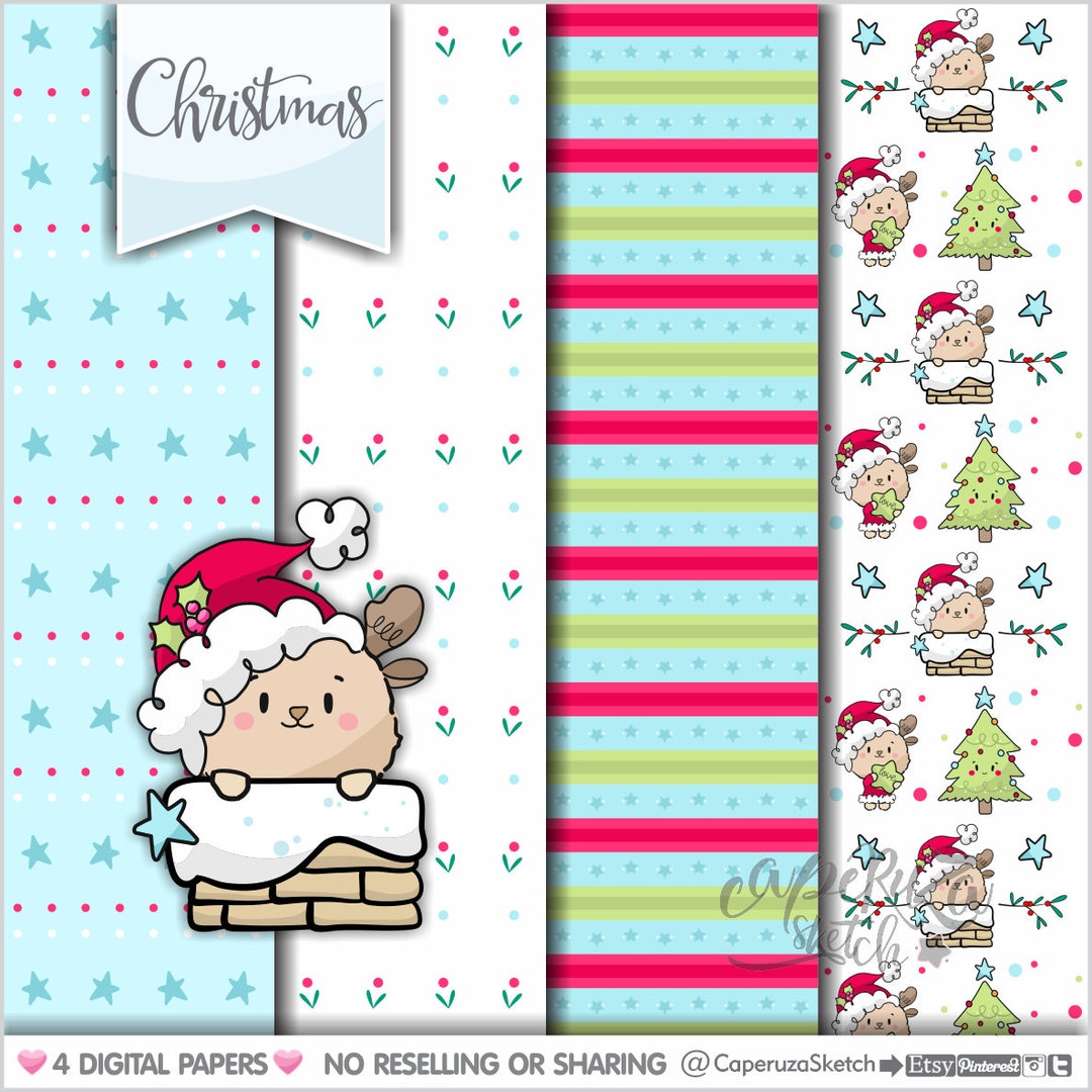 Christmas Digital Papers, Santa Claus Digital Papers, COMMERCIAL USE ...