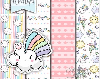 Weather Digital Paper COMMERCIAL USE Weather Pattern - Etsy