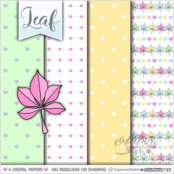 Leaf Digitals Paper Leaf Pattern COMMERCIAL USE Autumn - Etsy