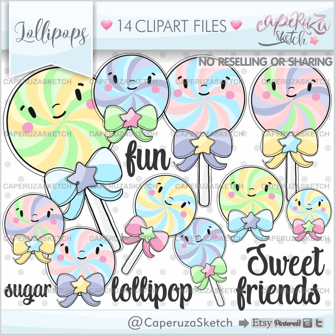 Candy Clipart, Candy Graphics, Lollipop Clipart, COMMERCIAL USE ...