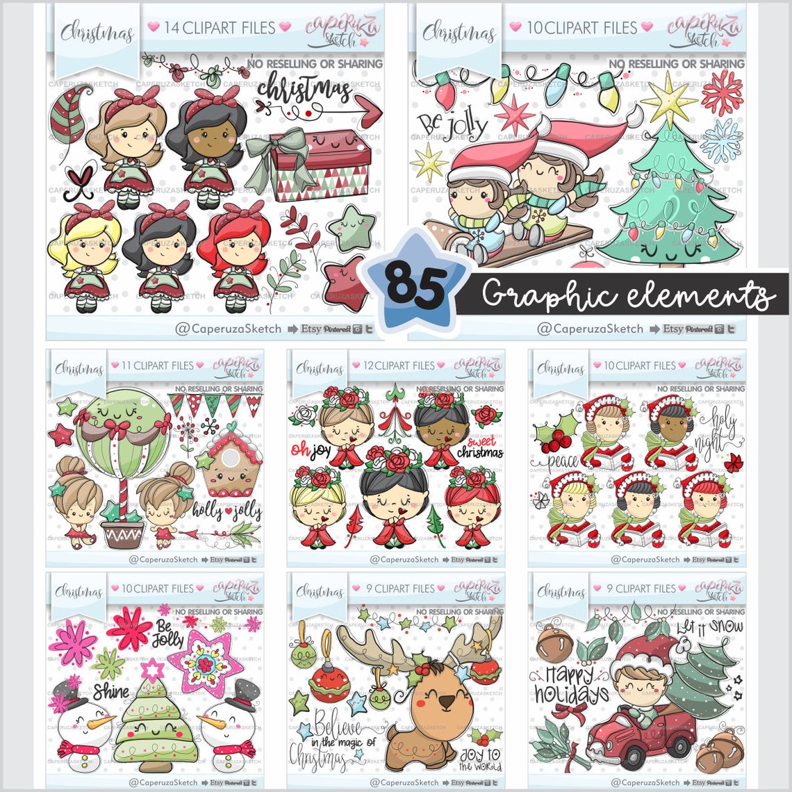Christmas Bundle Christmas Clipart Clipart Bundle Christmas - Etsy