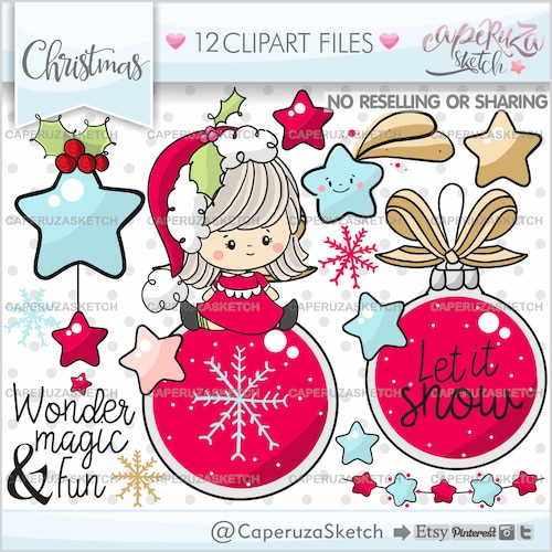 Winter Clipart Winter Graphics COMMERCIAL USE Christmas - Etsy