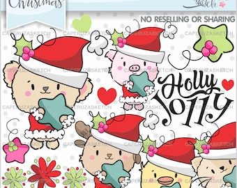 Christmas Clip Art Christmas Graphics COMMERCIAL USE | Etsy