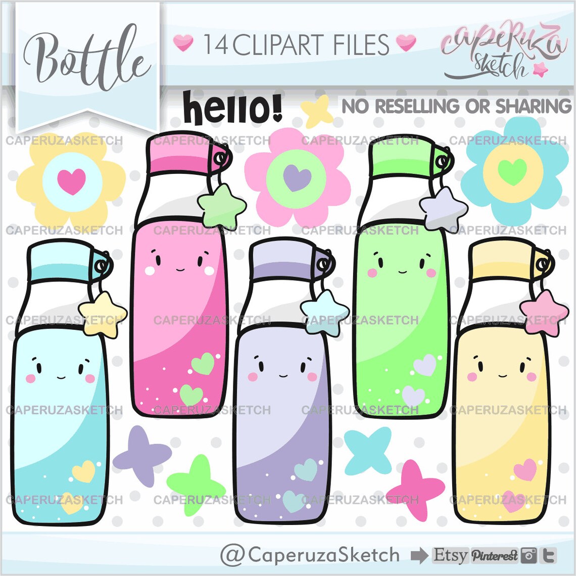 Bottle Clipart Water Bottle Clipart COMMERCIAL USE Exercise - Etsy