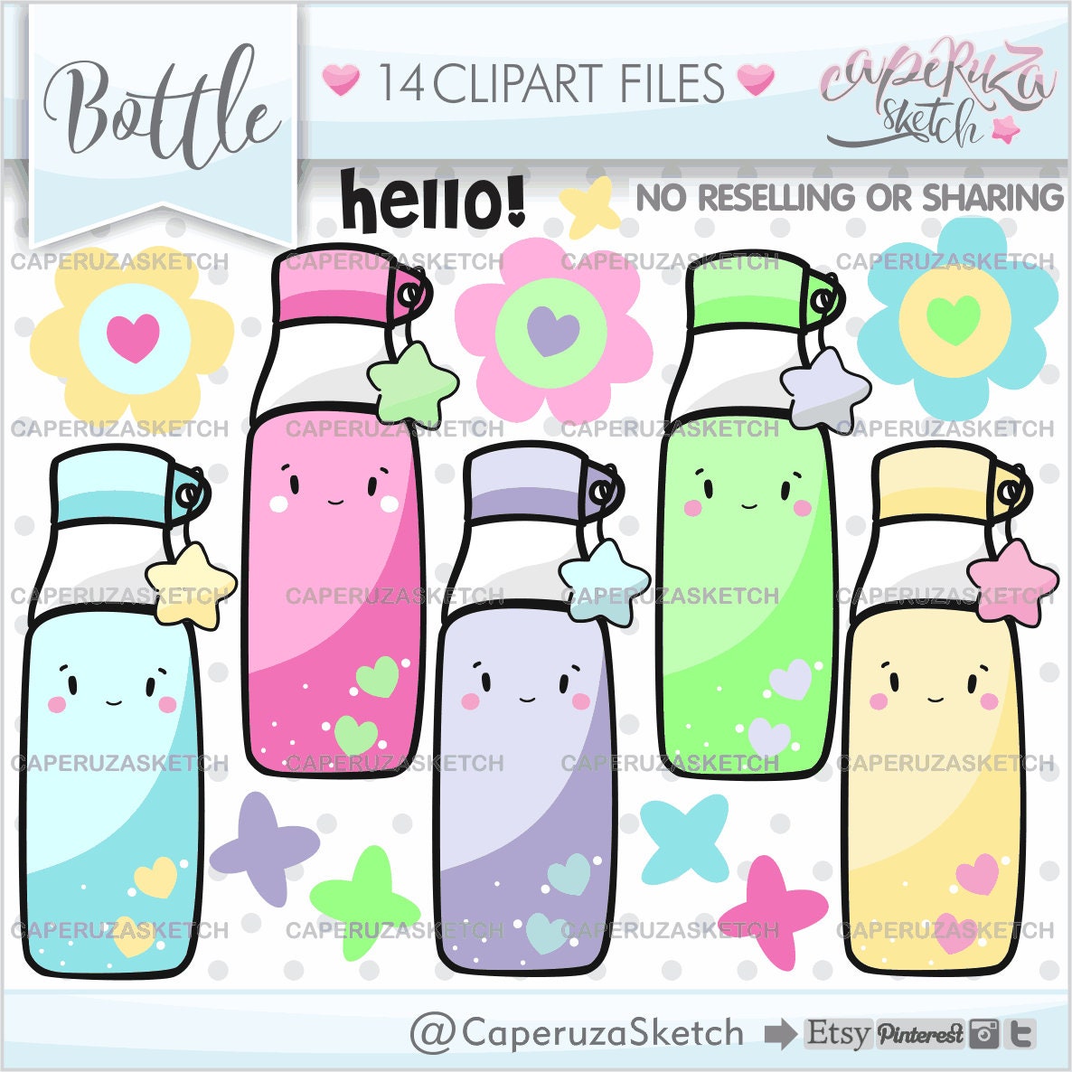 Water Bottles Clipart