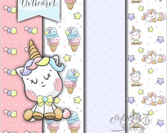 Unicorn Digital Paper COMMERCIAL USE Unicorn Pattern - Etsy
