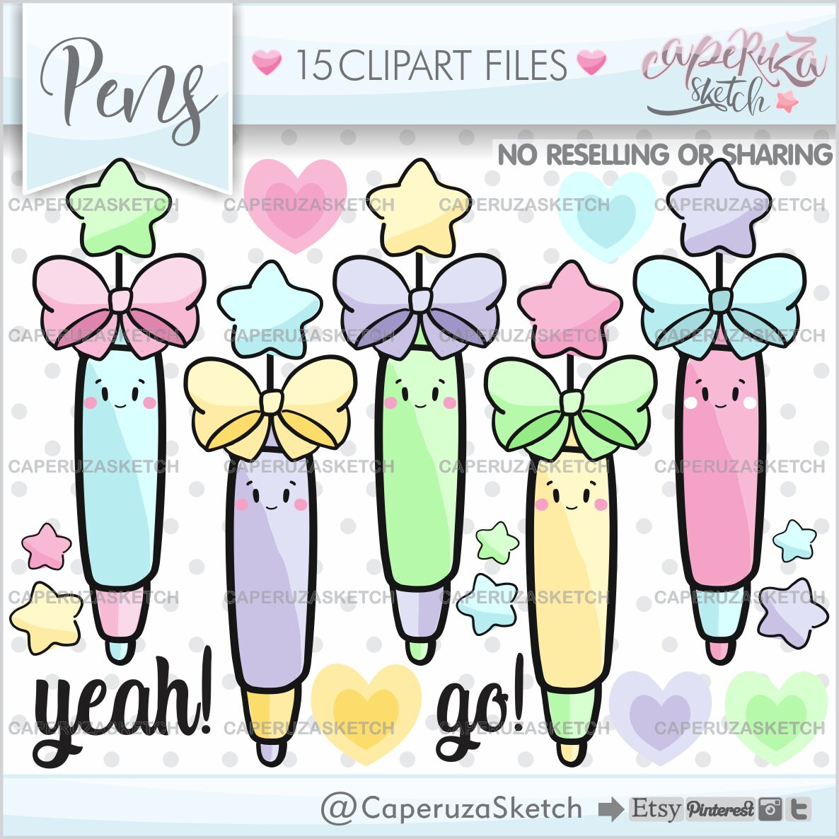 Pen Clipart School Clipart COMMERCIAL USE Color Pencil | Etsy