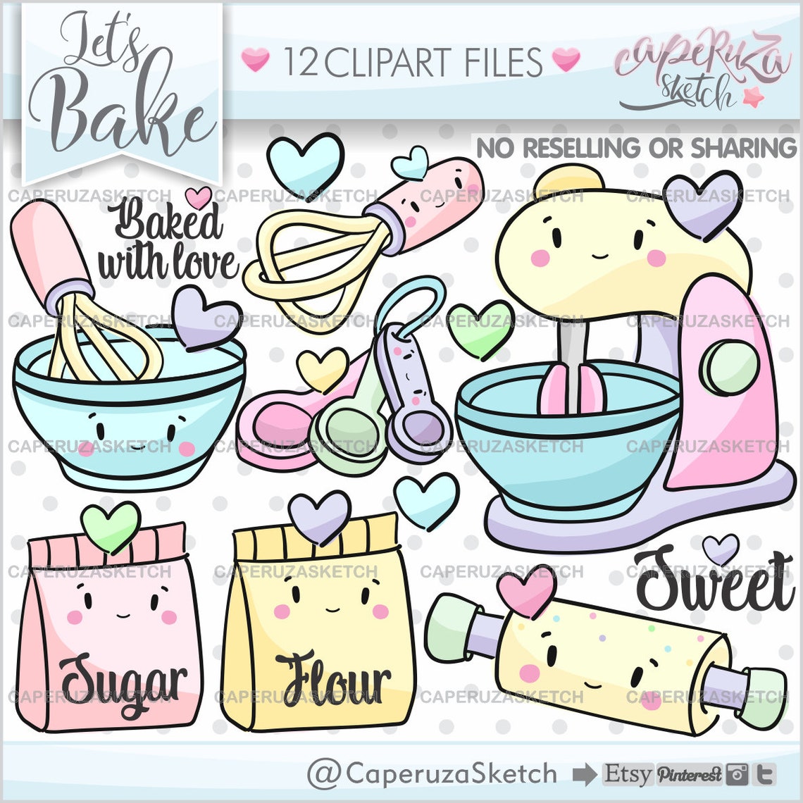 Baking Clipart Baking Graphics Kitchen Clipart COMMERCIAL - Etsy