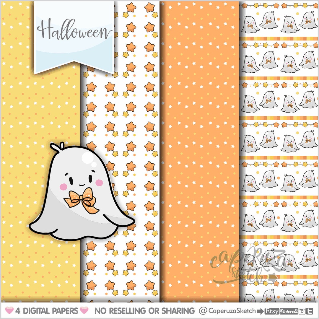 Halloween Digital Papers, Ghost Digital Papers, Halloween Patterns ...