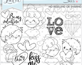 Valentine's Day Digital Stamps. Valentine Love Letters - Etsy