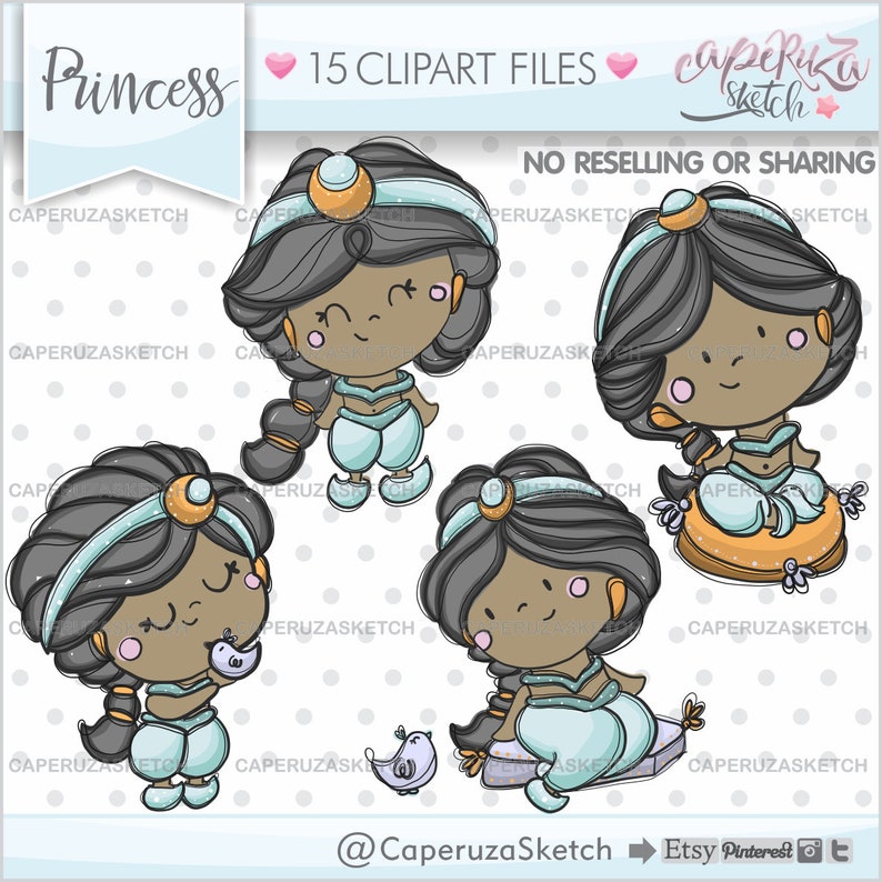 Princess Clip Art COMMERCIAL USE Lamp Clipart Princesses | Etsy
