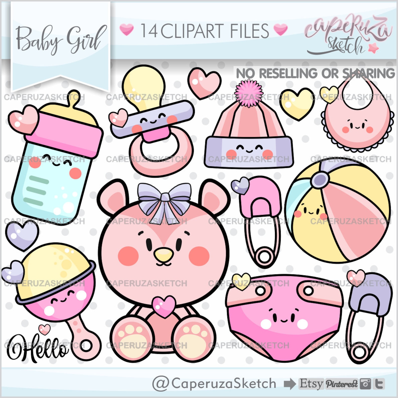 Baby Girl Clipart Baby Clipart New Born Clipart COMMERCIAL - Etsy