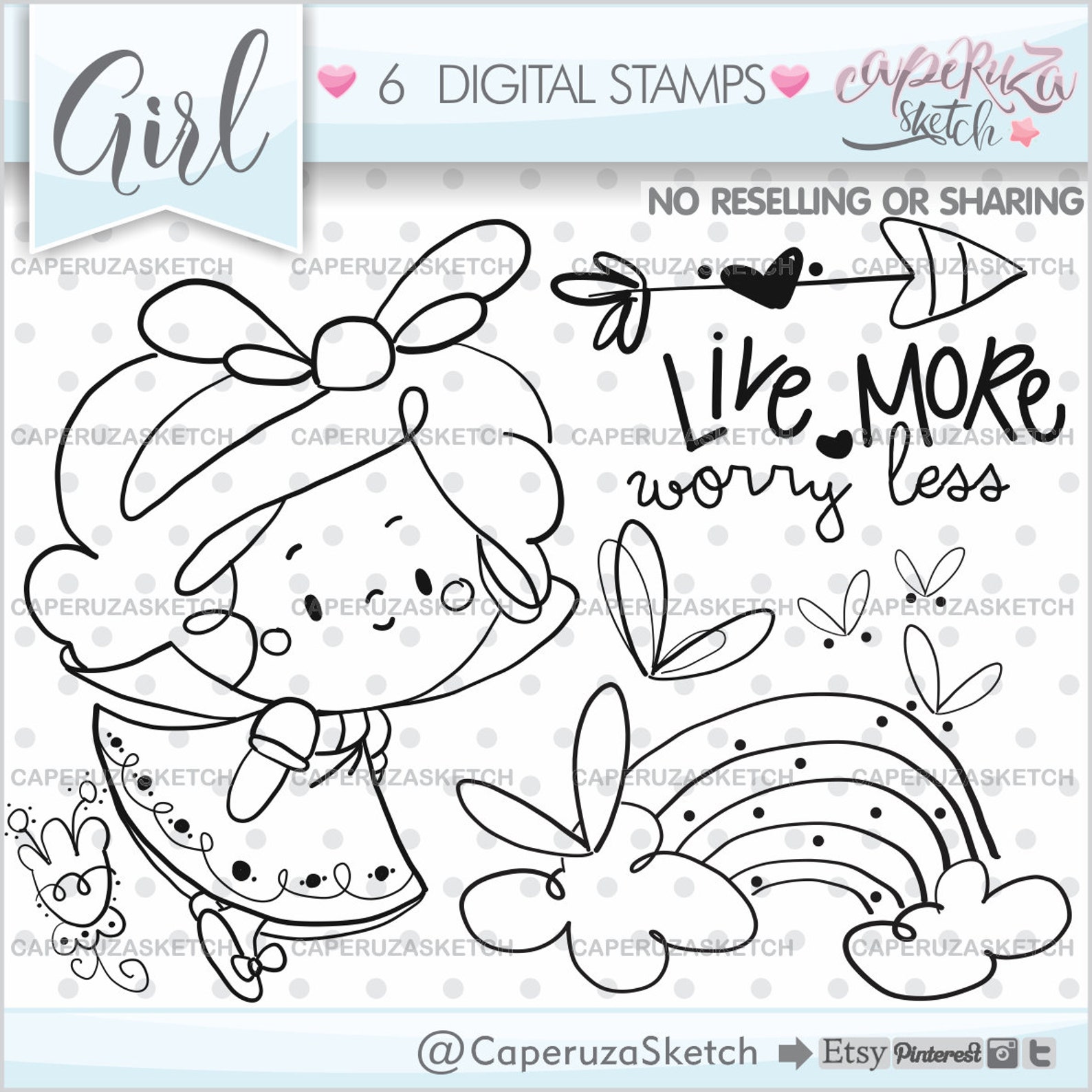 Girl Stamps Princess Stamps COMMERCIAL USE Spring Stamp - Etsy