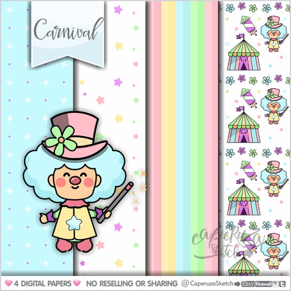 Carnival Digital Papers Carnival Patterns COMMERCIAL USE - Etsy