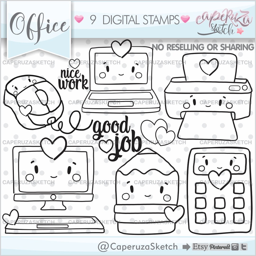 Office Stamps, Office Stuff Stamps, Office Accesories Stamps ...