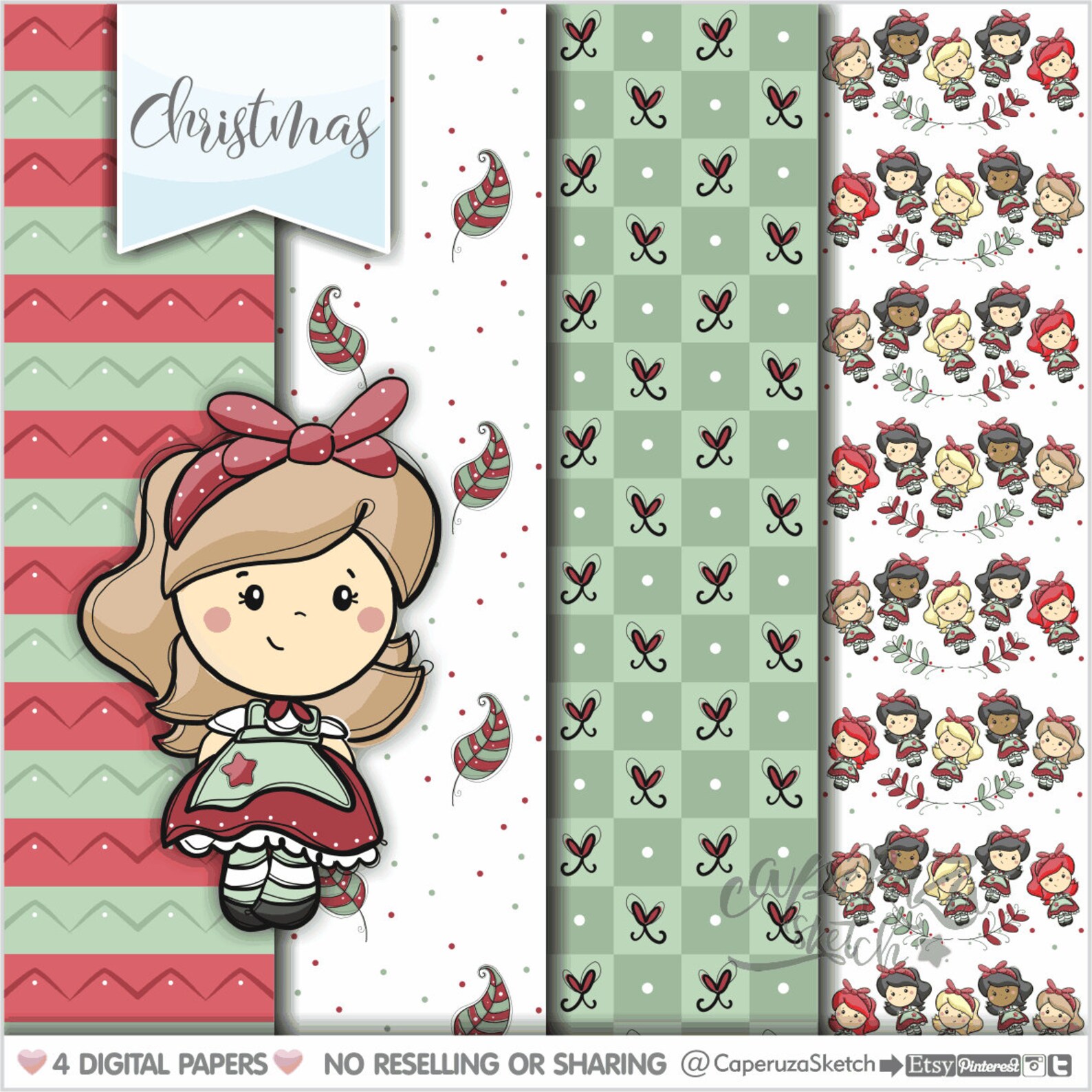 Christmas Digital Paper, Christmas Pattern, Christmas Texture ...