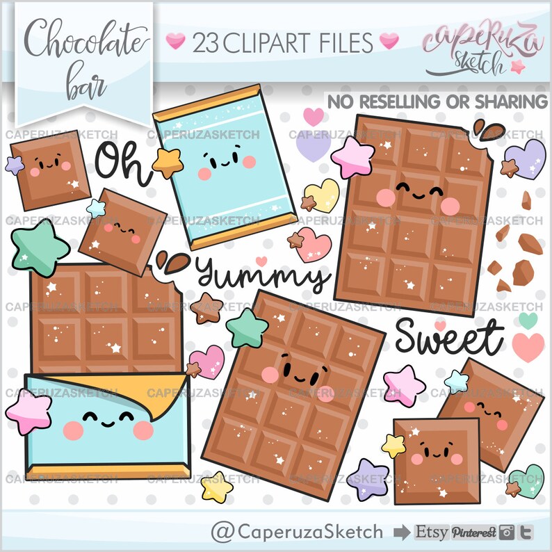 Chocolate Bar Clipart Chocolate Bar Graphics COMMERCIAL USE - Etsy