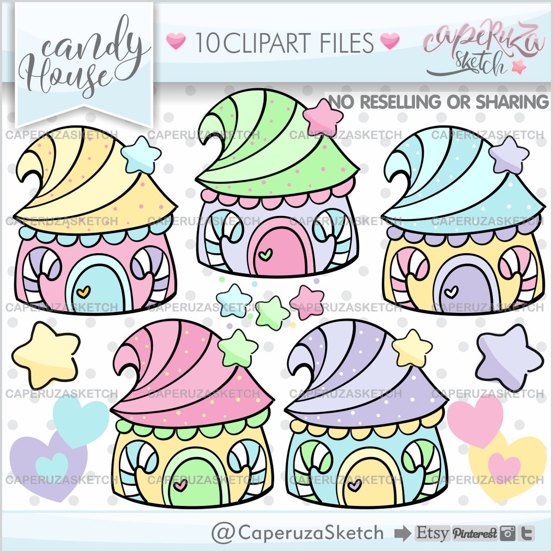 Candy House Clipart Gingerbread House Clipart Candy Clipart | Etsy