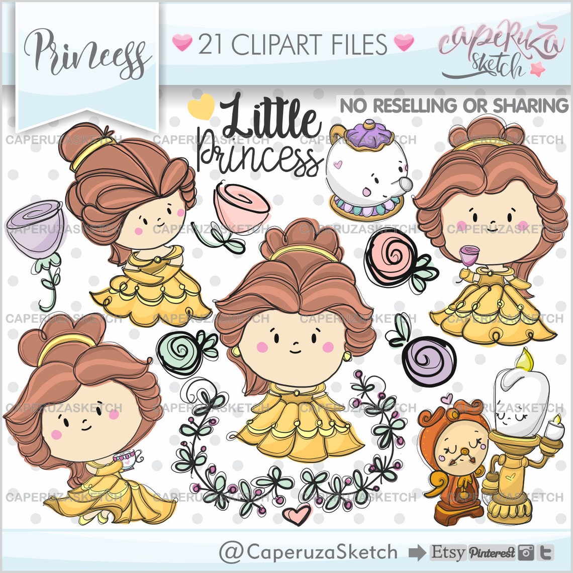 Princess Clipart Princess Graphics COMMERCIAL USE Princess - Etsy