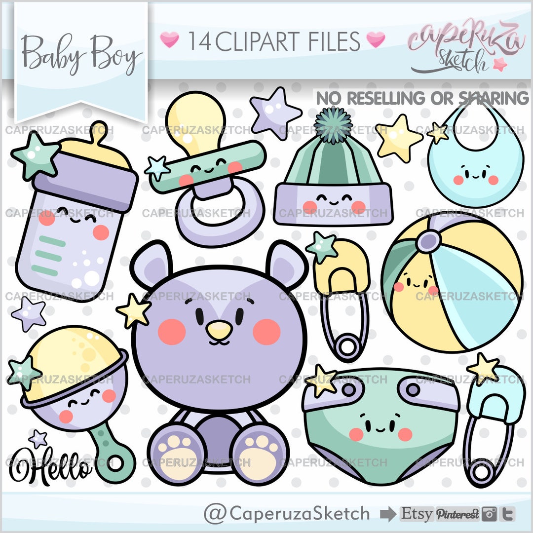 Baby Boy Clipart, Baby Clipart, New Born Clipart, COMMERCIAL USE, Baby ...