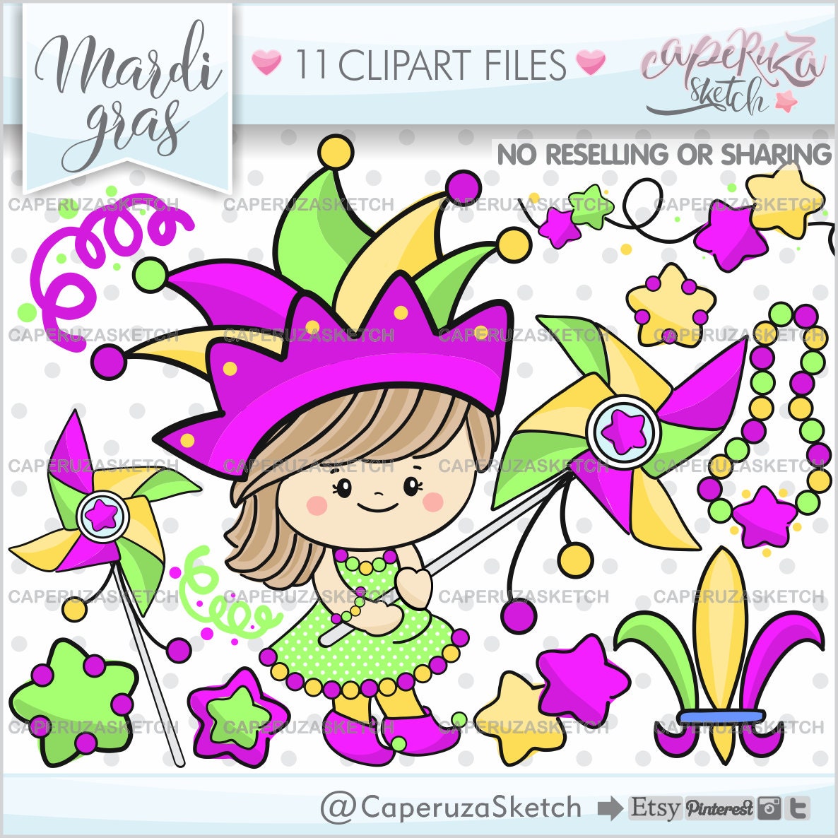 Mardi Gras Clipart Mardi Gras Graphics COMMERCIAL USE Mardi | Etsy