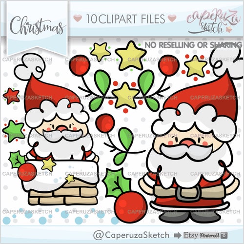 Santa Claus Clipart Christmas Clipart COMMERCIAL USE Noel - Etsy