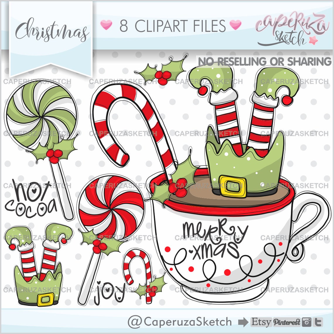 Christmas Clipart Christmas Graphics Elf Clip Art - Etsy