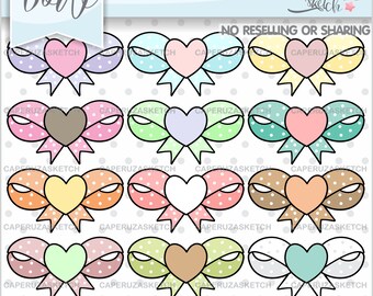Bow Clipart, Bow Graphics, COMMERCIAL USE, Gift Bow Clipart, Spotty Bow ...