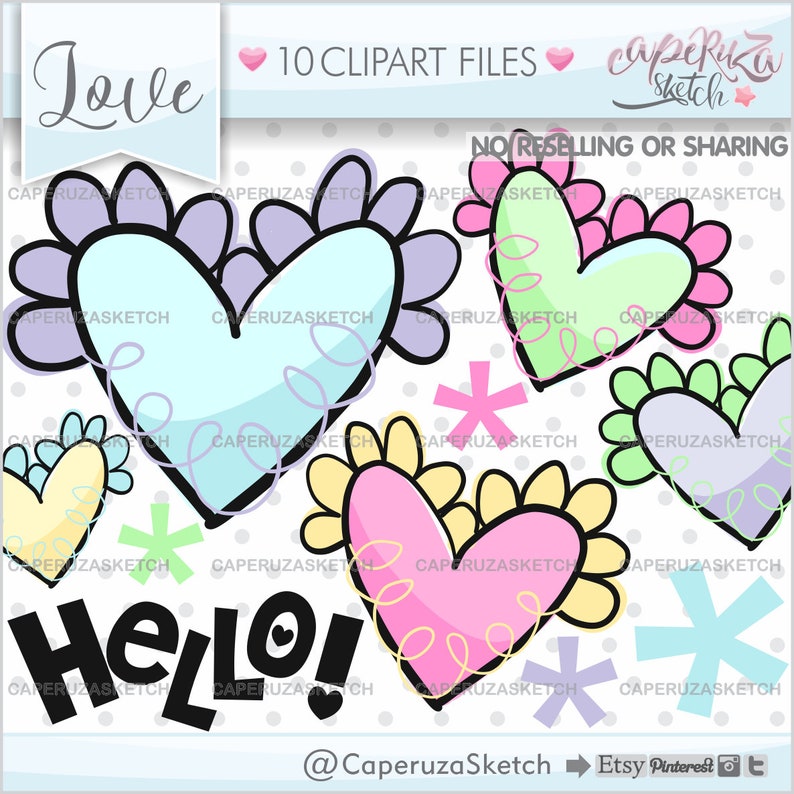 Heart Clipart Heart Graphics Clipart COMMERCIAL USE Love - Etsy