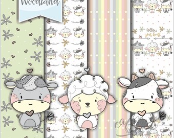 Rabbit Digital Paper Rabbit Pattern Bunny Digital Paper - Etsy