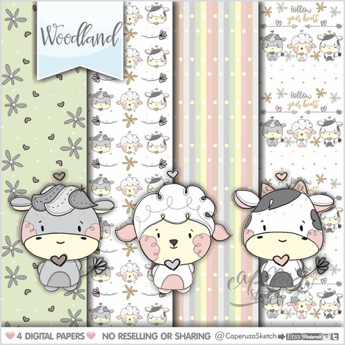 Cow Digital Paper Cow Pattern Cow Gift Wrap COMMERCIAL USE - Etsy