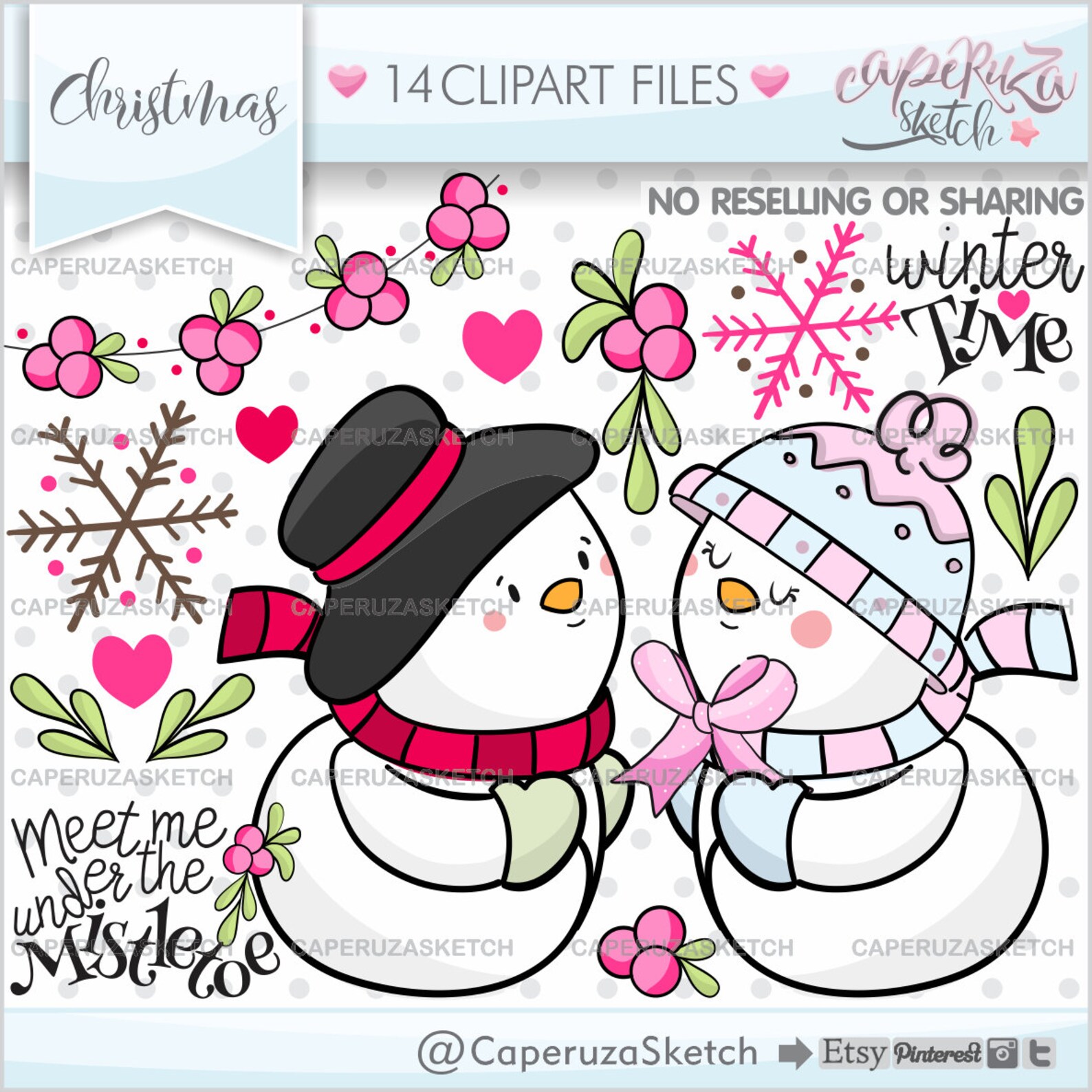 Snowman Clipart Christmas Clipart COMMERCIAL USE Winter | Etsy