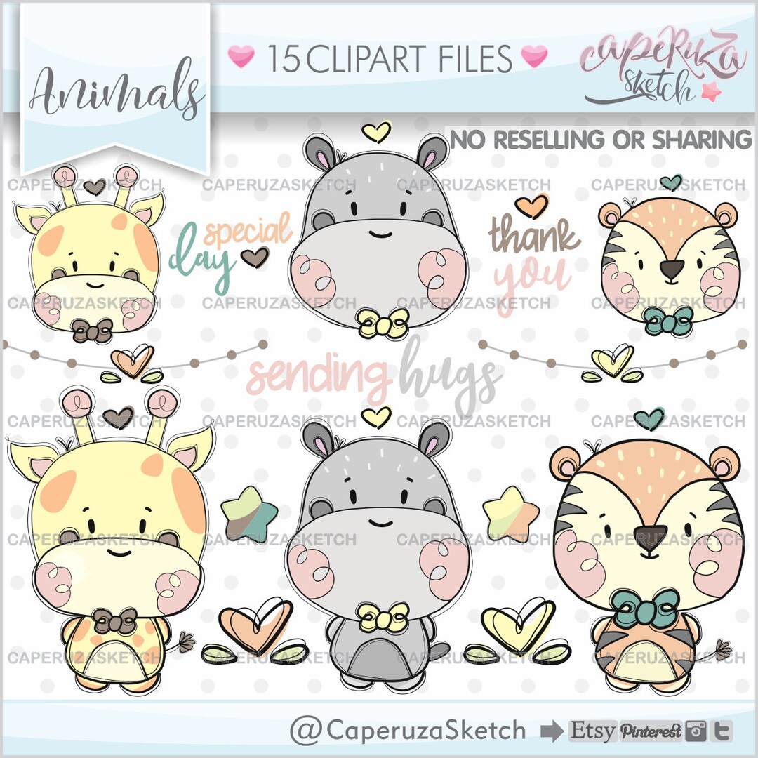 Animal Clipart, Animal Graphics, Zoo Clipart, COMMERCIAL USE, Tiger ...